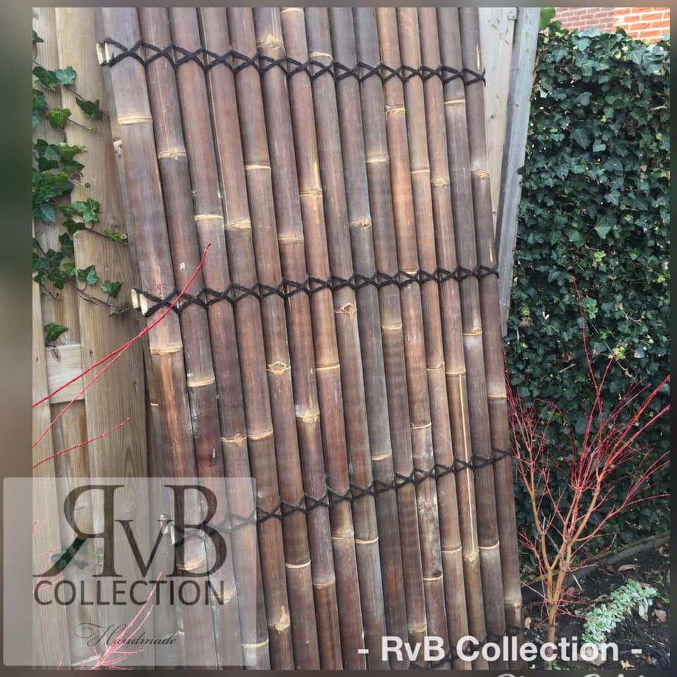 Bamboe tuinscherm, schutting half 240x90 cm black bamboo BAMBOE.B240090 ...