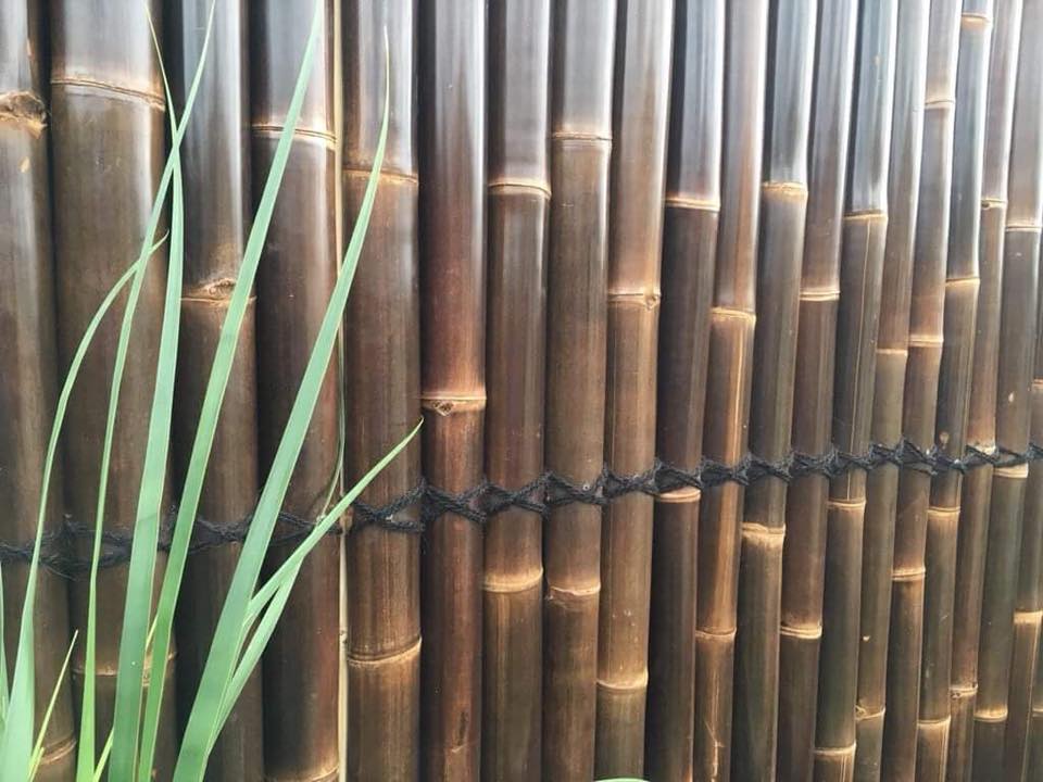 Bamboe tuinscherm, schutting half 220x90 cm black bamboo BAMBOE.B220090 ...