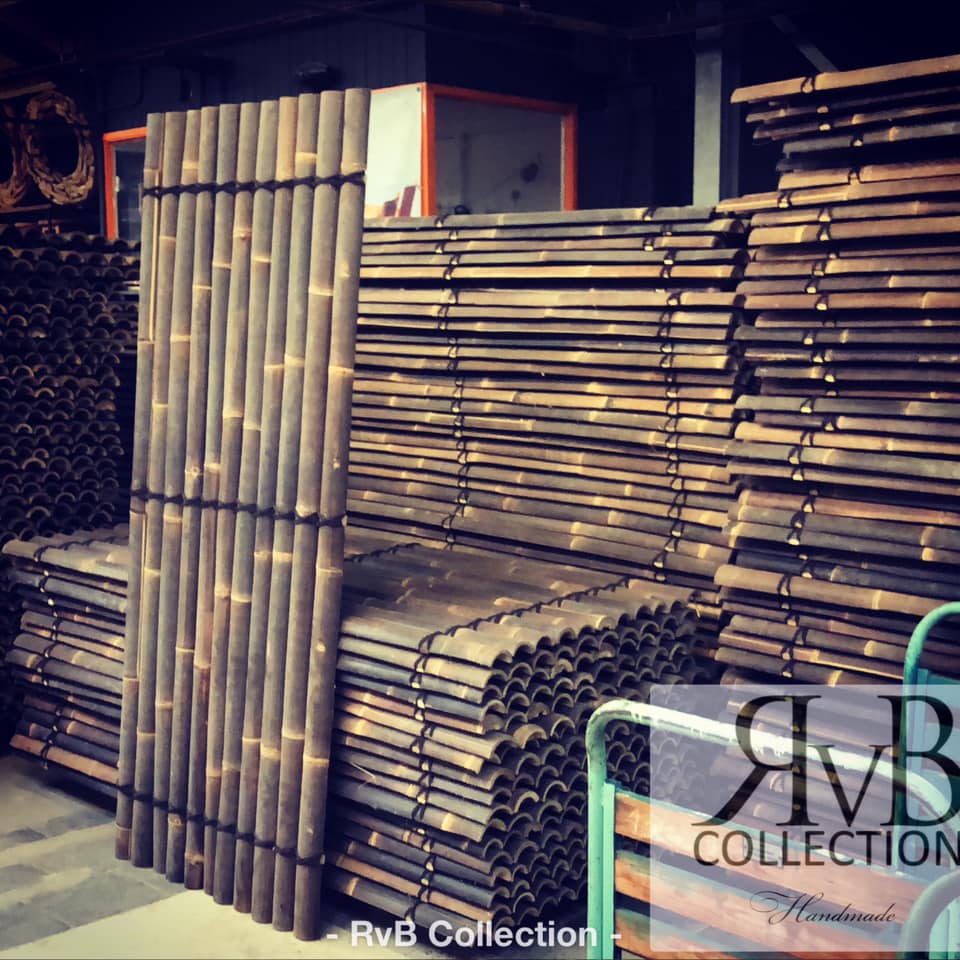 Bamboe tuinscherm, schutting half 240x90 cm black bamboo BAMBOE.B240090 ...