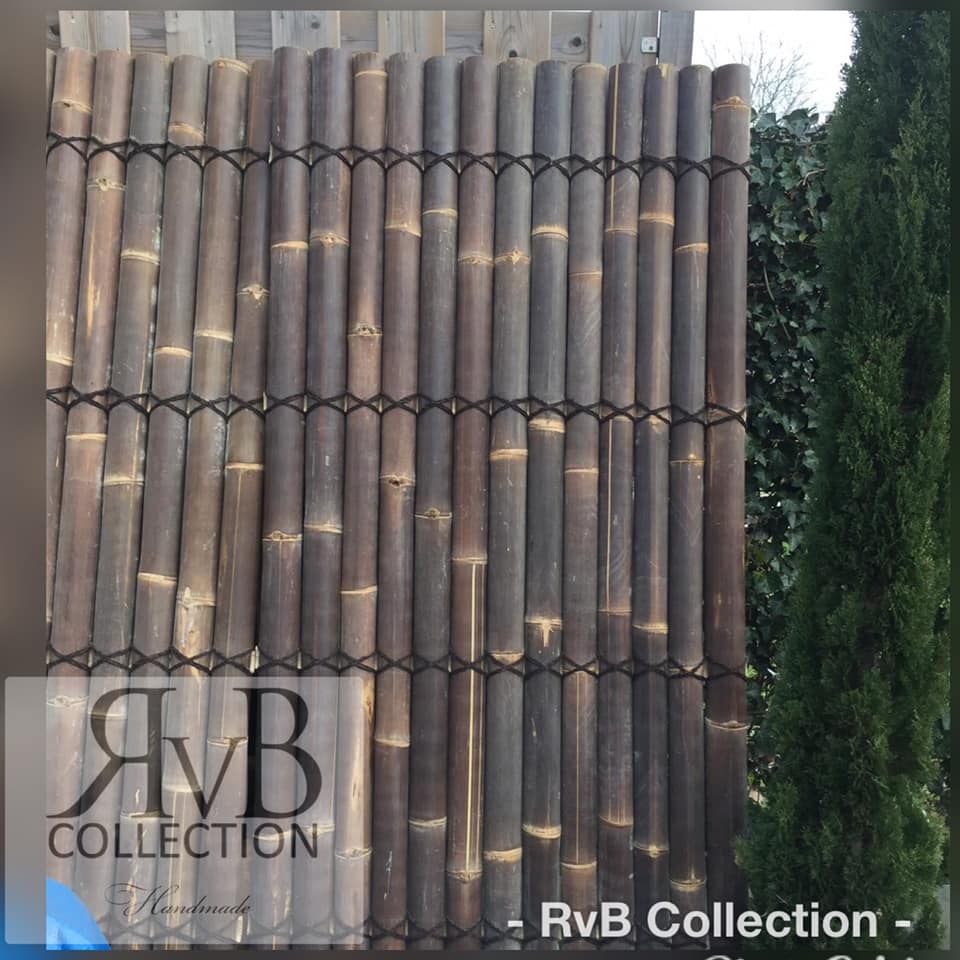 Bamboe tuinscherm, schutting half 240x90 cm black bamboo BAMBOE.B240090 ...